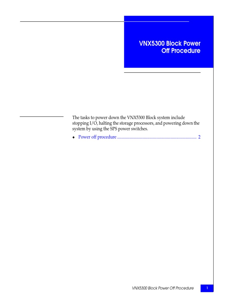 Docu32065 - VNX5300 Block Power Off Procedure | PDF | Cache (Computing) | Computer Data Storage