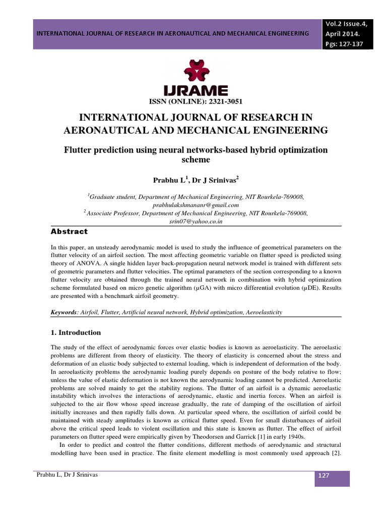 Flutter Prediction Using Neural Networks | PDF | Aerodynamics Flutter Prediction Using Neural Networks | PDF | Aerodynamics