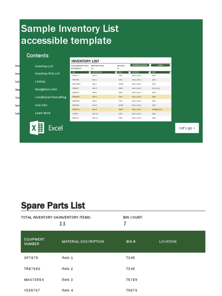 Spare Parts Inventory Template Excel | PDF | Business Process ...