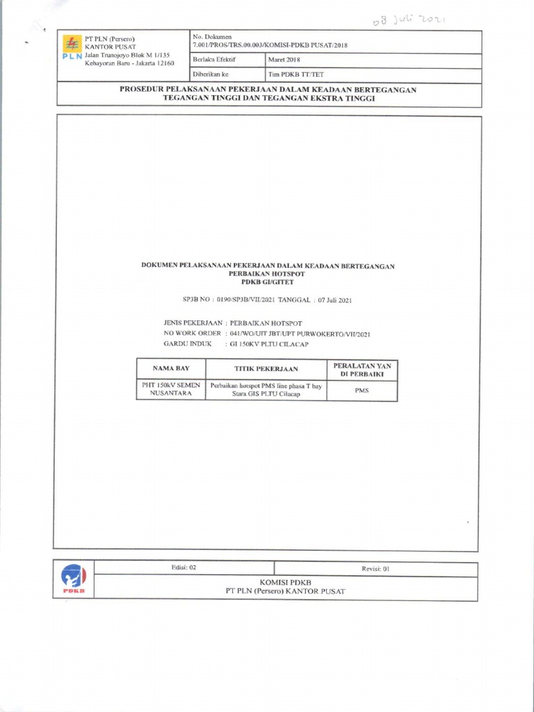 SP3B 08 Juli 2021 Gis Pltu S2P | PDF