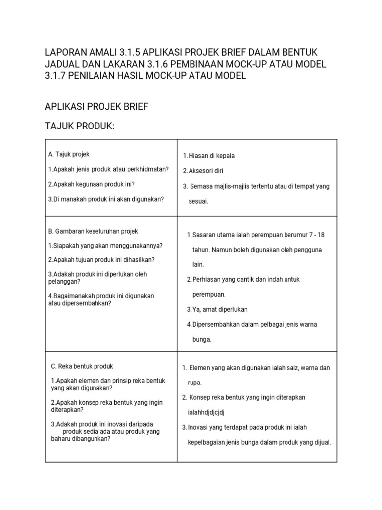 Laporan Amali RBT FORM 1 (3.1.5) | PDF