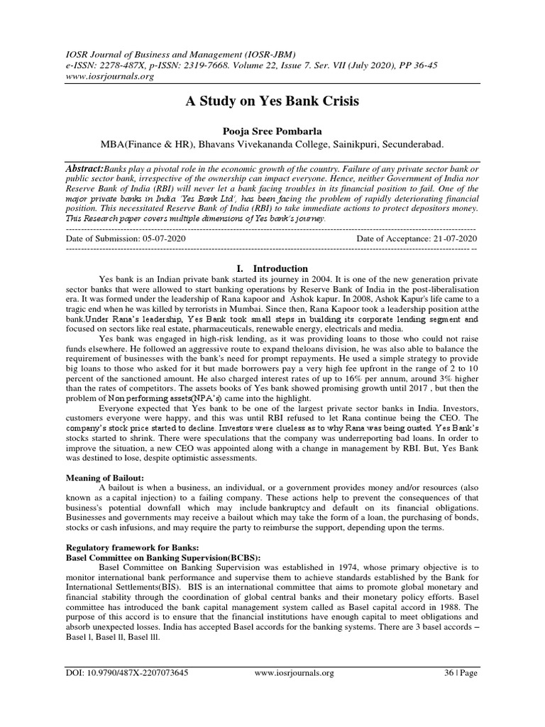 Yes Bank Case Study 2 | Download Free PDF | Banks | Capital Adequacy Ratio