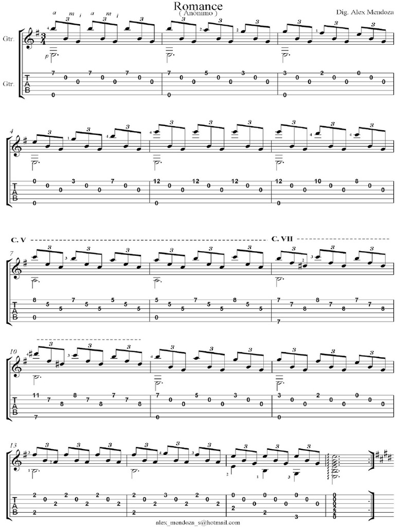 Romance Anónimo Tab | PDF