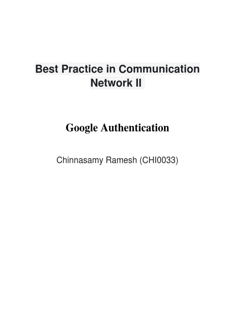 Google Authentication | PDF | Authentication | Password