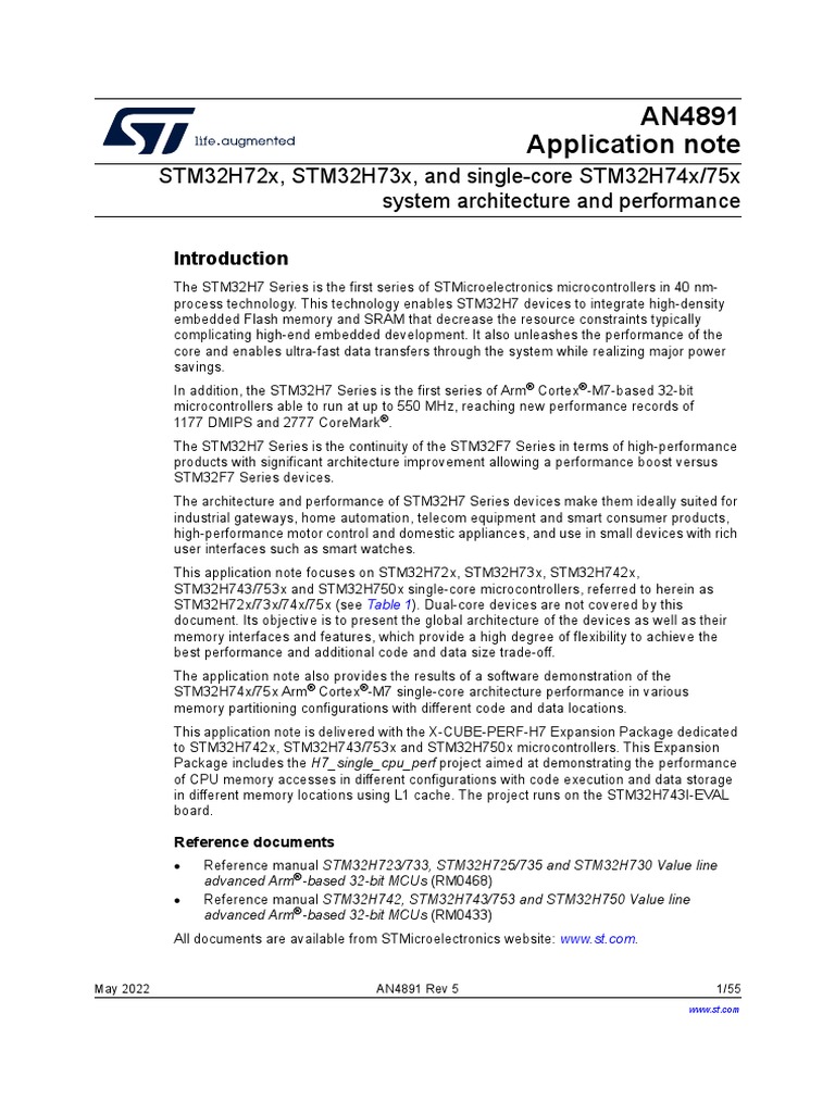 System Architecture and Performance - H7 - en - DM00306681 | PDF | Cpu Cache | Computer Data Storage