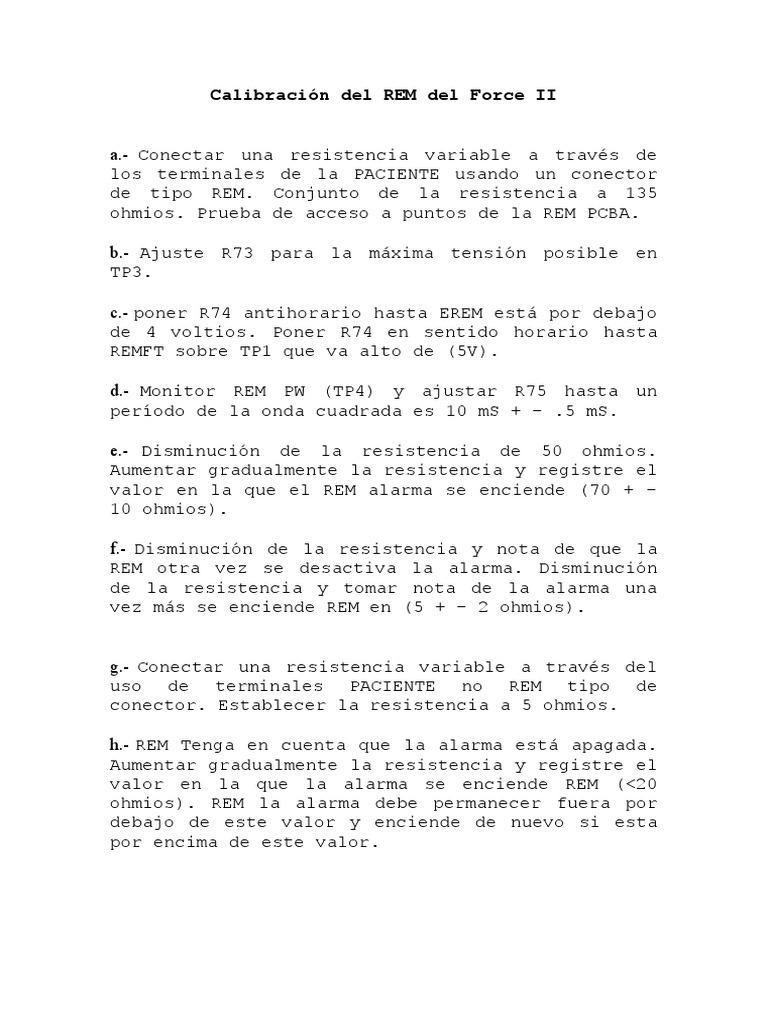 Calibración REM del Force II: Guía Paso a Paso | PDF