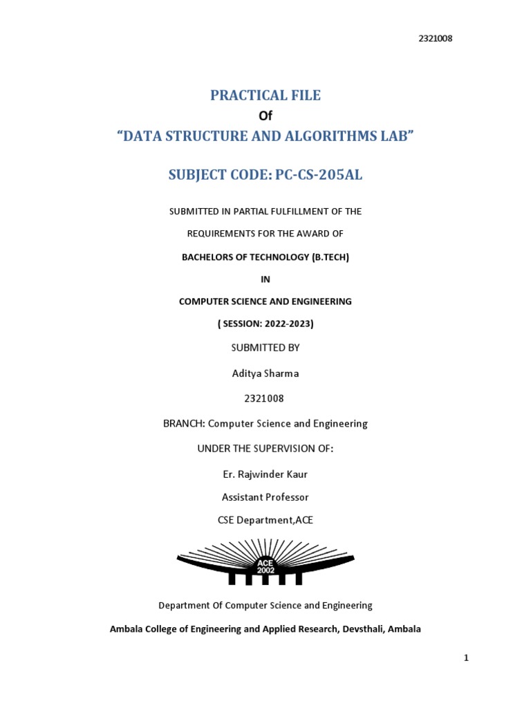 Dsa Practical[1] | PDF | Array Data Structure | Subroutine