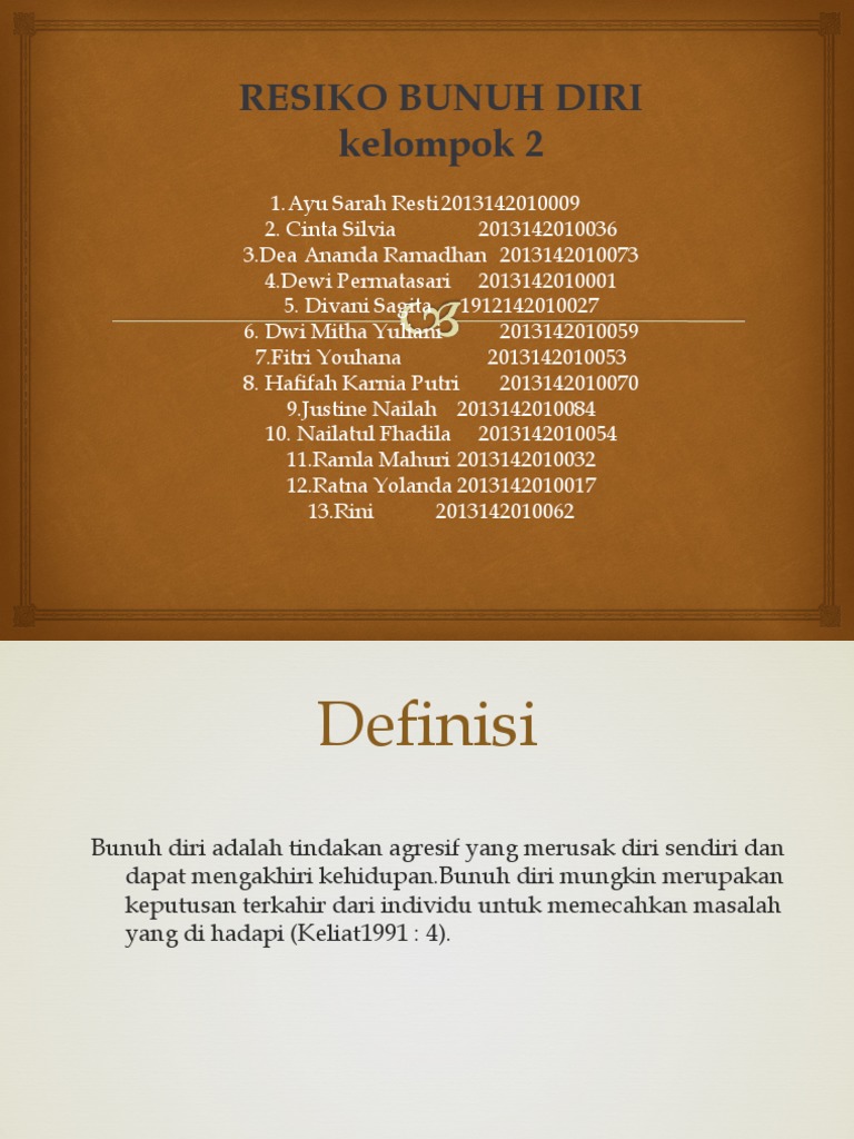 Panduan Risiko Bunuh Diri | PDF