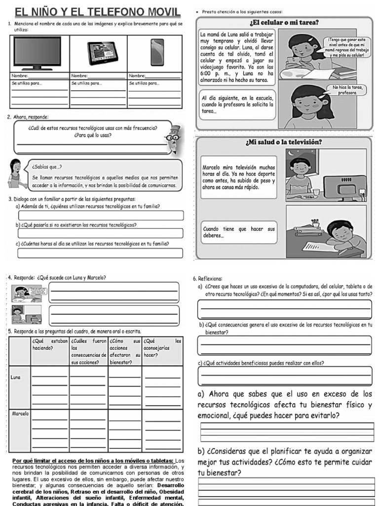 Ficha El Niño y El Telefono Movil | PDF