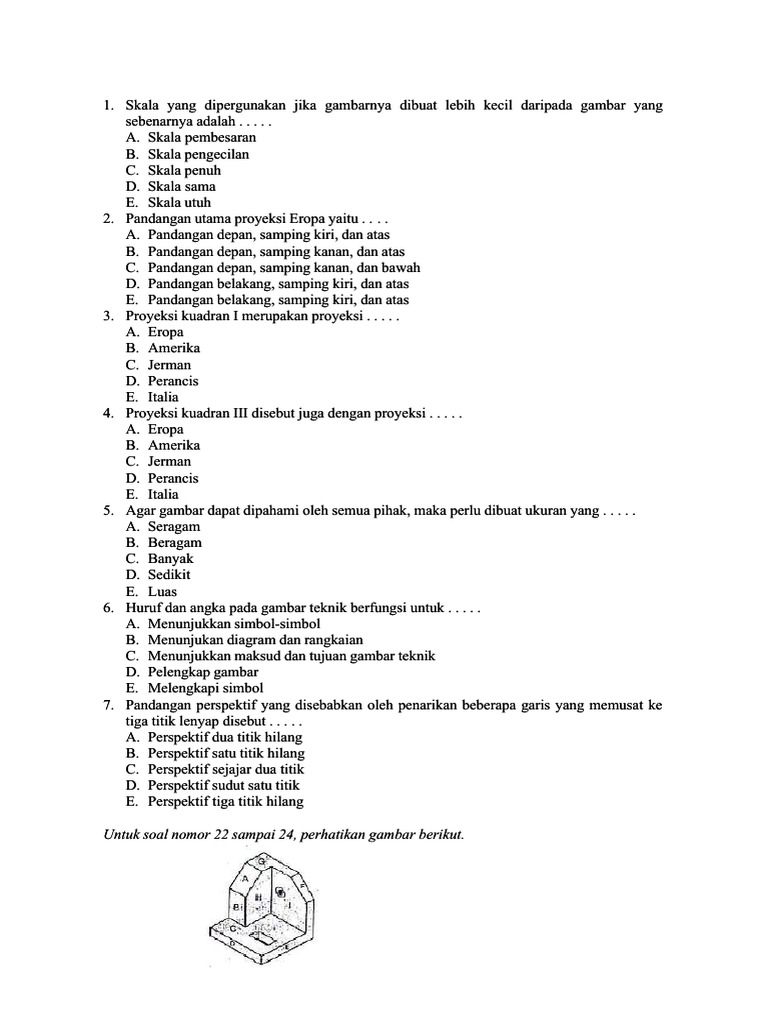 PDF Gambar Teknik Uts 2018 DL | PDF