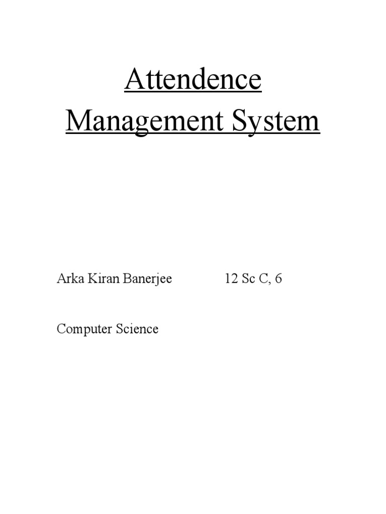 Attendence Management System | PDF | Programming | Computer Program