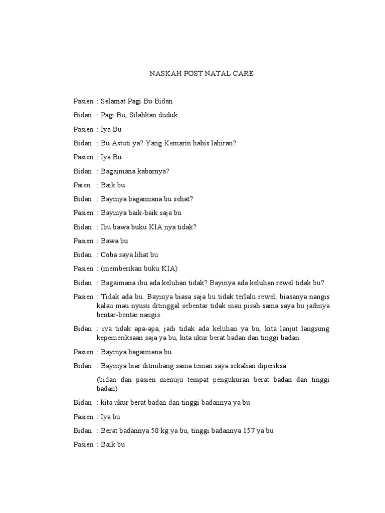 Naskah Post Natal Care | PDF