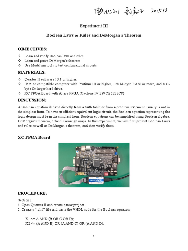 Experiment 3 | PDF | Boolean Algebra | Teaching Mathematics
