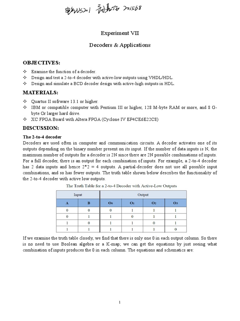 Experiment 7 | PDF | Vhdl | Hardware Description Language