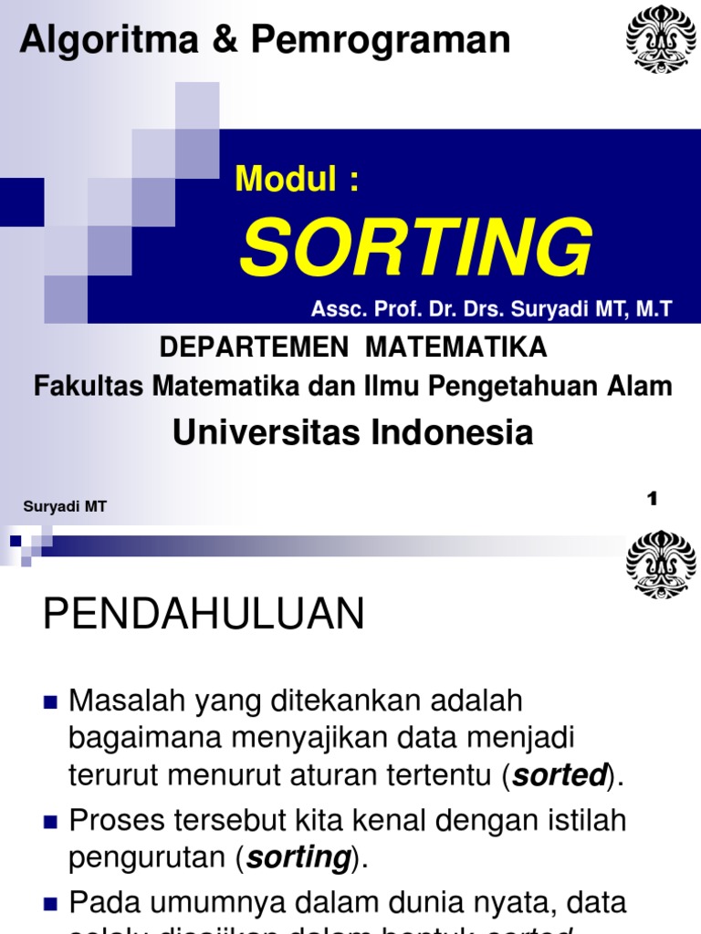 Alprog - T13 Sorting 2022 | PDF | Metode & Bahan Ajar