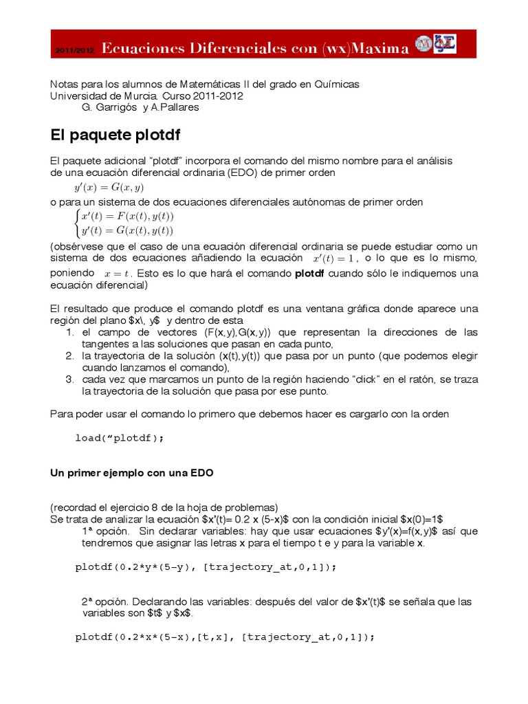 Practica1 Maxima Comandos | PDF | Ecuaciones | Ventana (informática)