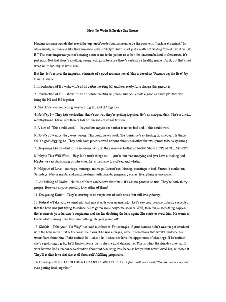 How to Write Effective Sex Scenes | PDF | Bdsm | Romance Novels