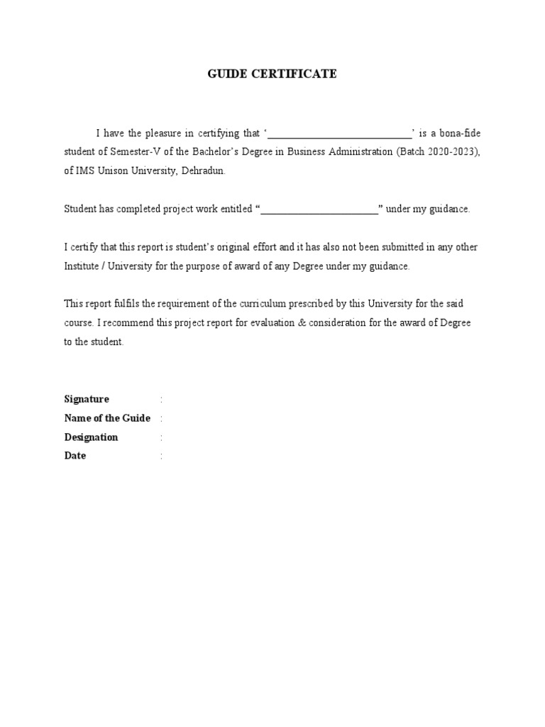 3 Format Guide Certificate | PDF