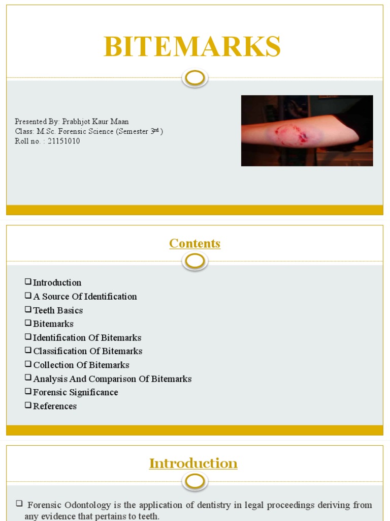 Bite Marks | PDF | Tooth | Dentistry Branches