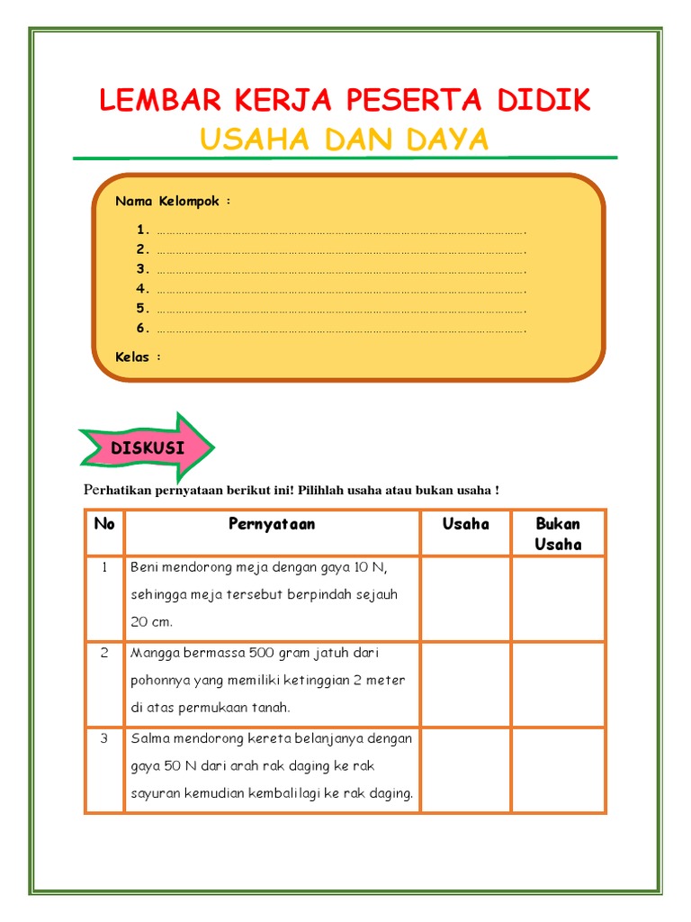 LKPD Usaha Dan Daya | PDF