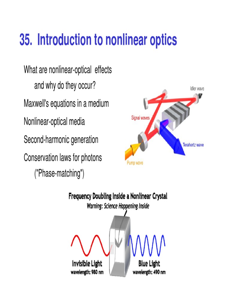 Lectuer Non Linear Optics | PDF | Nonlinear Optics | Optics