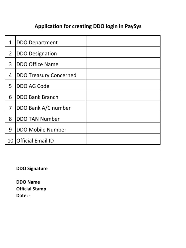 Request Form For Paysys Login Ddo | PDF | Finance & Money Management