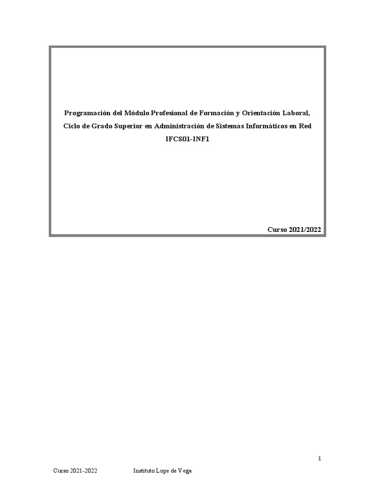 Programación ASIR FOL 2021-22 | PDF | Derecho laboral | Iniciativa empresarial