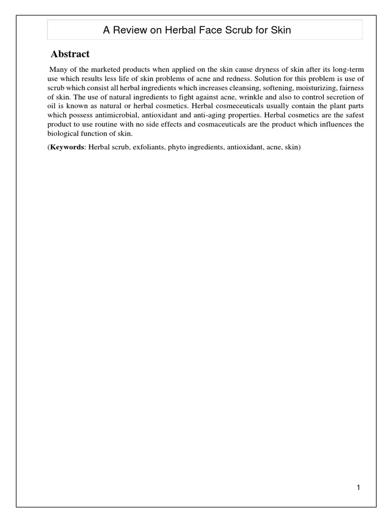 Herbal Scrub Final (1) - Converted Final | PDF | Cosmetics | Skin Care