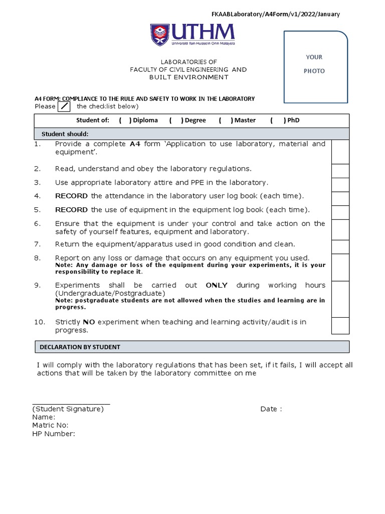 Fkaab Lab Form A1 A4 All Labs | PDF | Laboratories | Postgraduate Education