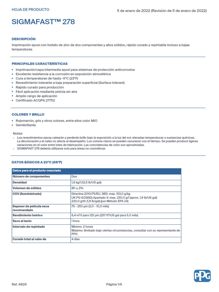 Sigmafast 278 | PDF | Información | Epoxy
