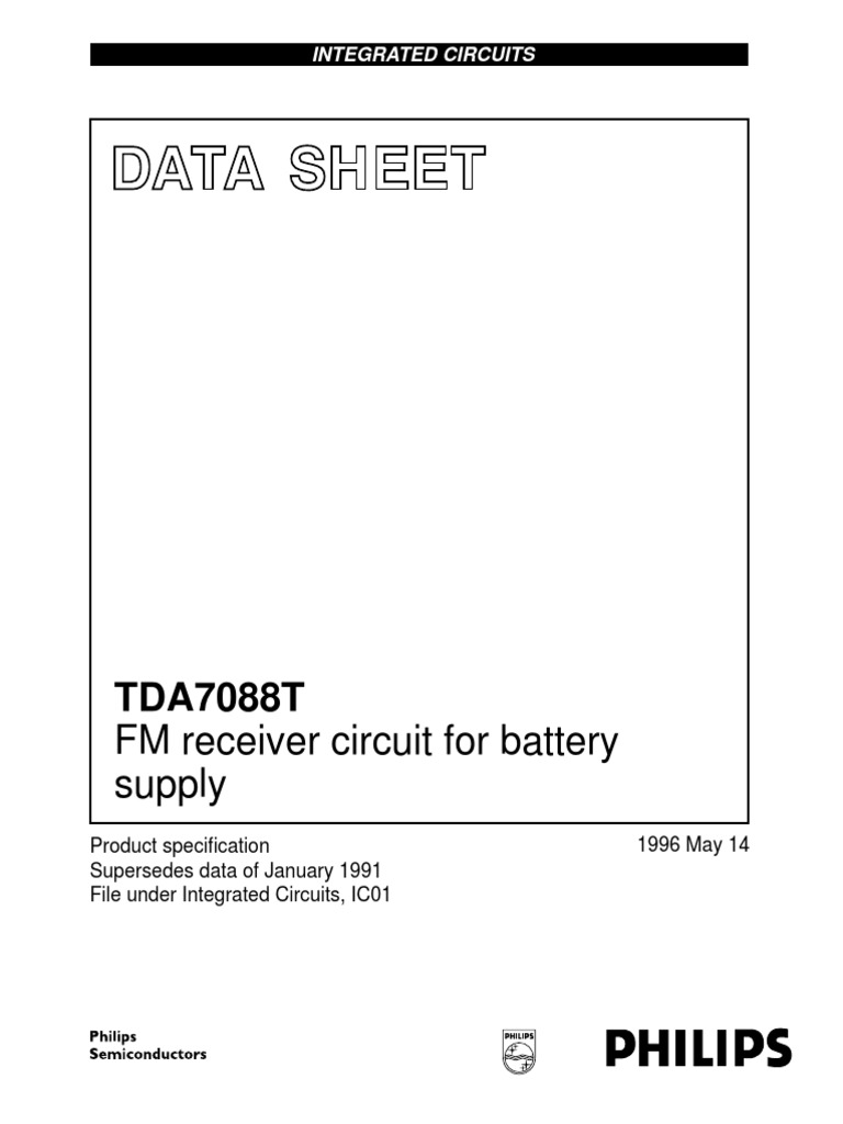 TDA7088T - 2 - FM Receiver Circuit For Battery | PDF | Soldering | Low ...