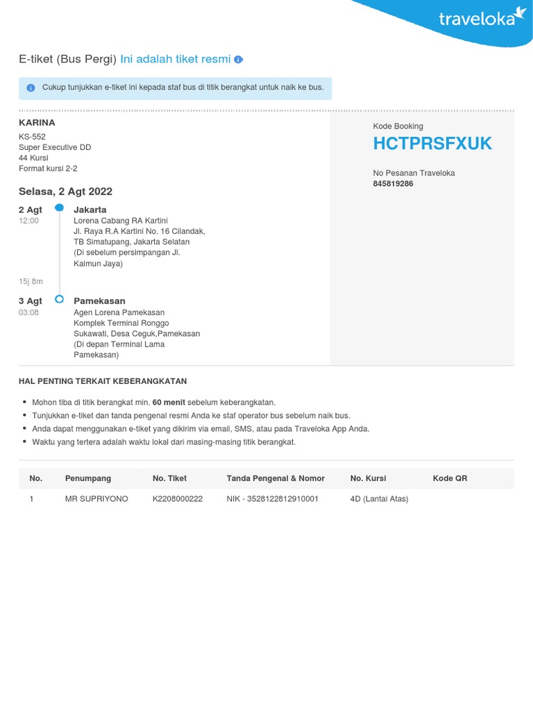 BUS AWAY E-Ticket-1 | PDF