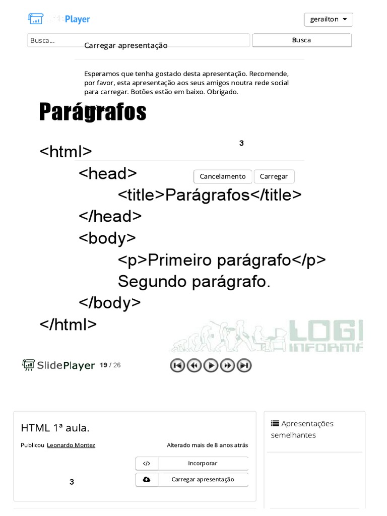HTML 1 Aula. - PPT Carregar | PDF | Html | Cor