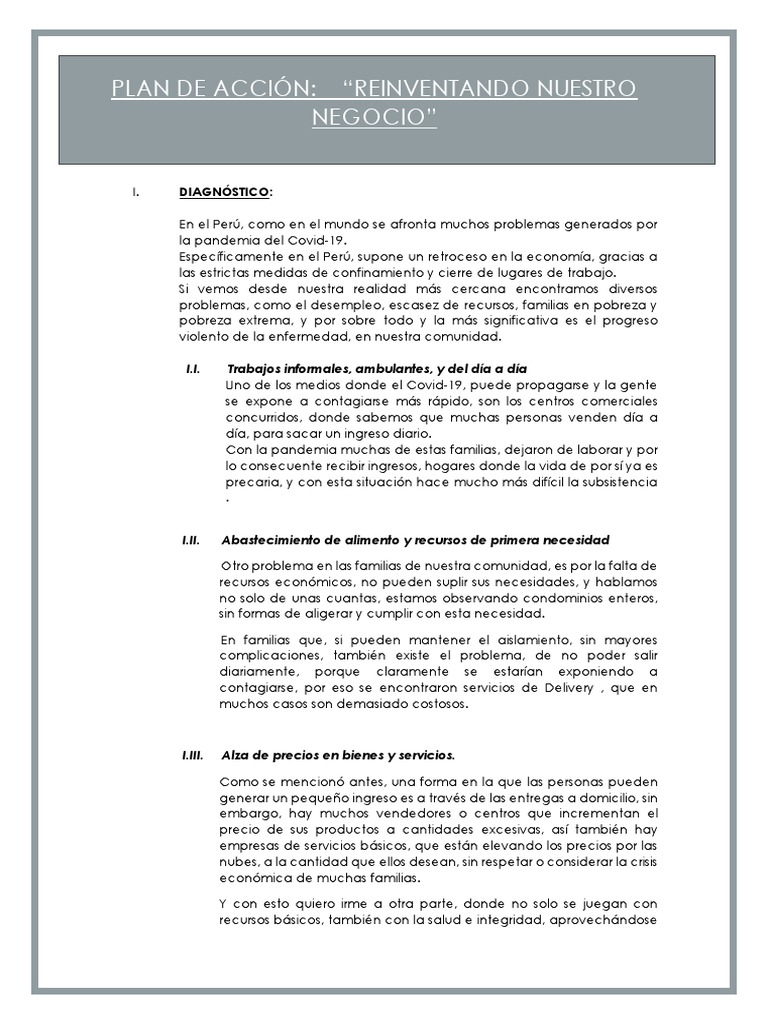 Plan de Acción - Michelle Reyna | PDF | Iniciativa empresarial | Economias