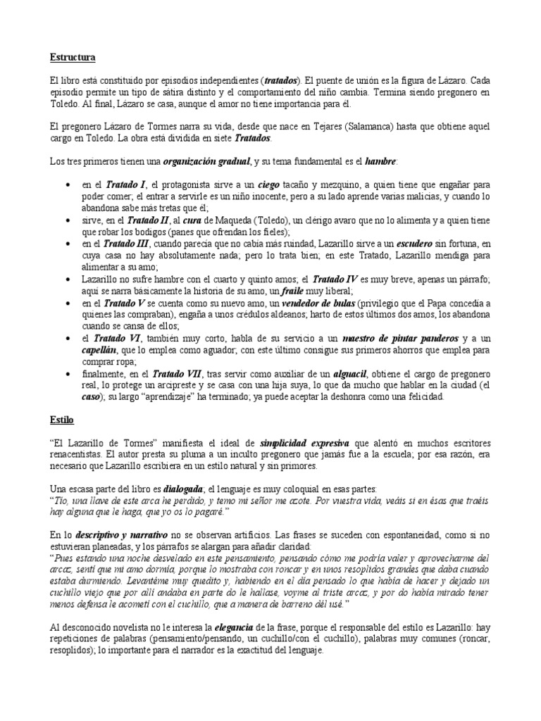 El Lazarillo de Tormes (4. Parte) | PDF