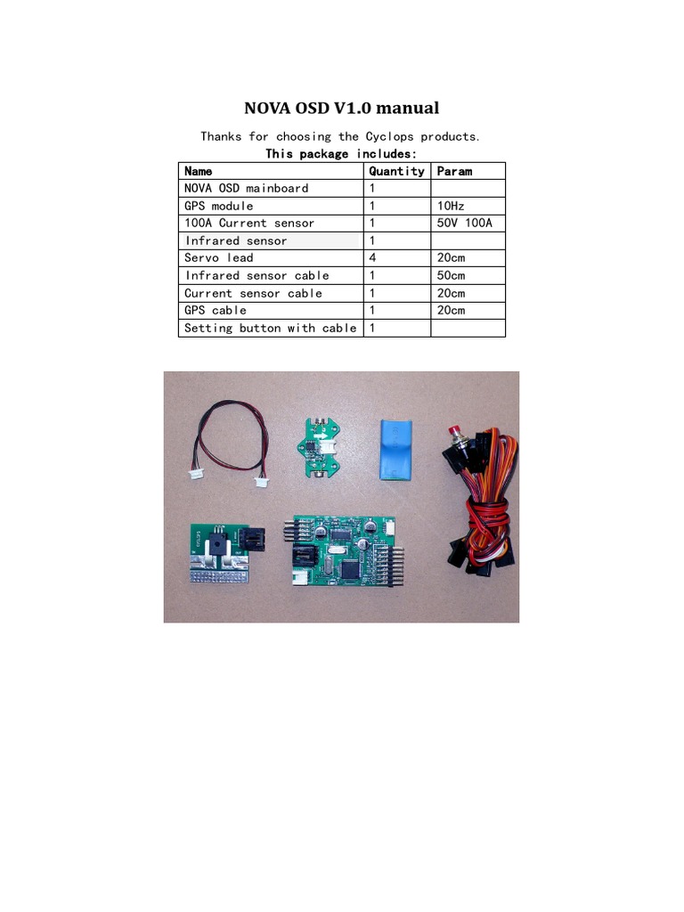 NOVA OSD V1.0 Manual | PDF | Manufactured Goods | Computing