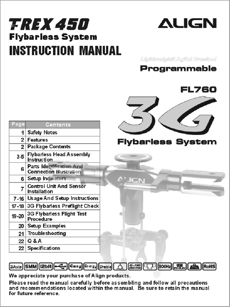 TREX 450 FL760 3G Manual | PDF