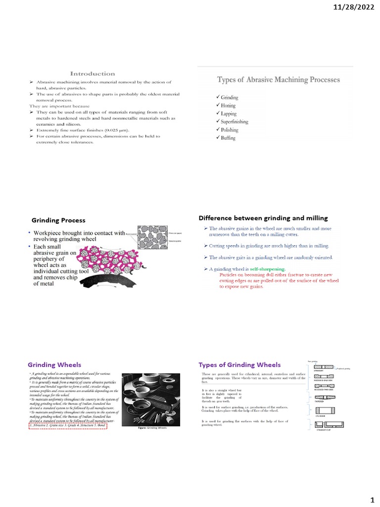 Grinding - UNIT V | PDF | Grinding (Abrasive Cutting) | Tools