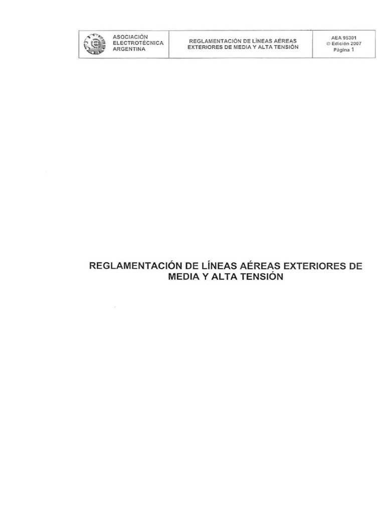 AEA-95301-2007-Líneas Aéreas Exteriores MT y at | PDF | Ingenieria Eléctrica | Servicios públicos