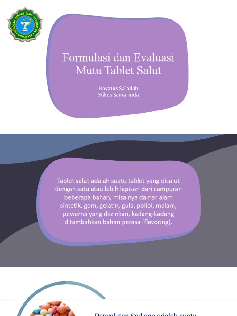 Formulasi Dan Evaluasi Mutu Tablet Salut | PDF