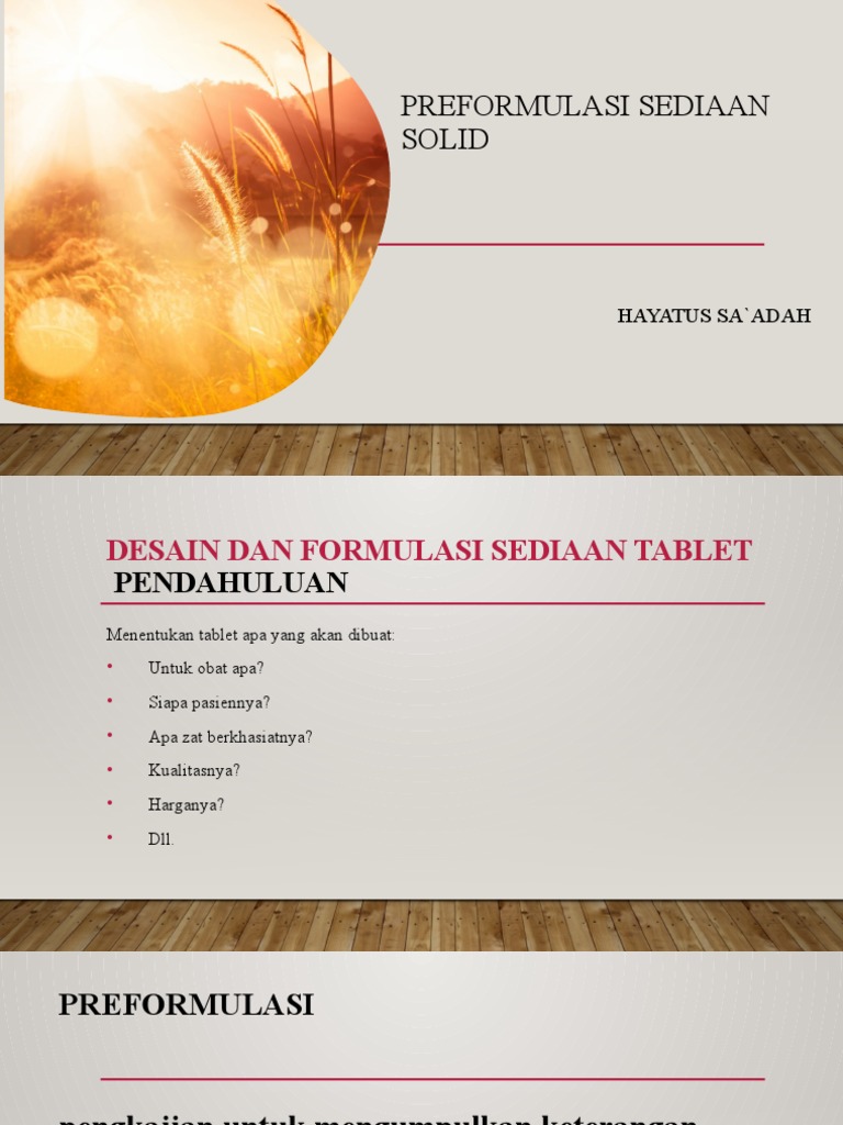 Preformulasi Sed Solid | PDF
