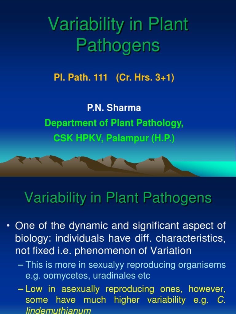 Lect. 12 PL Path 111 - Variability in Plant Pathogens | PDF | Fungus ...