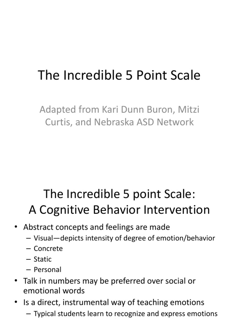 The Incredible 5-Point Scale Overview | PDF | Autism Spectrum | Concept