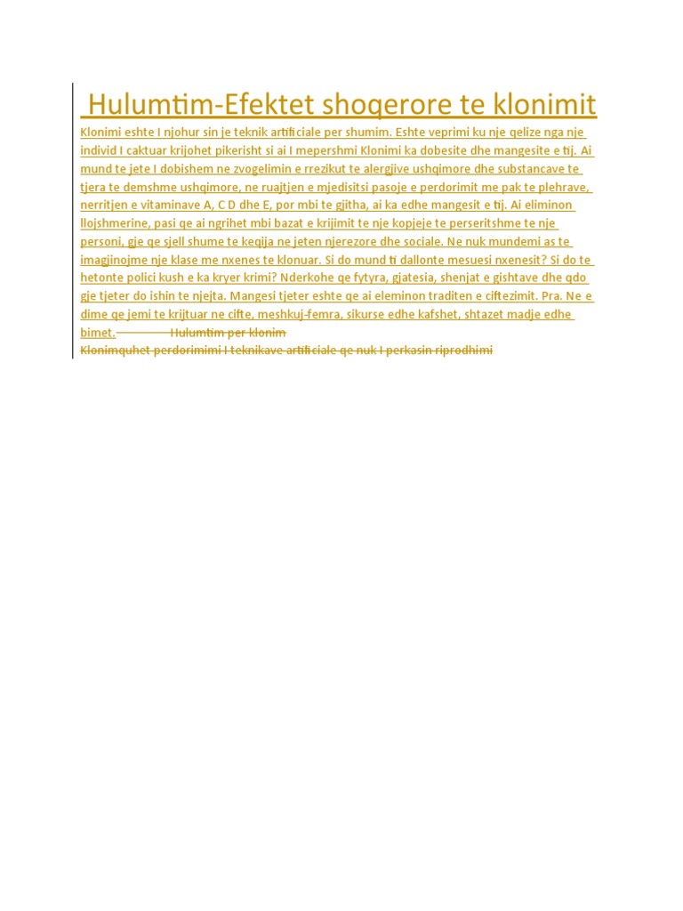Hulumtim Per Klonim | PDF