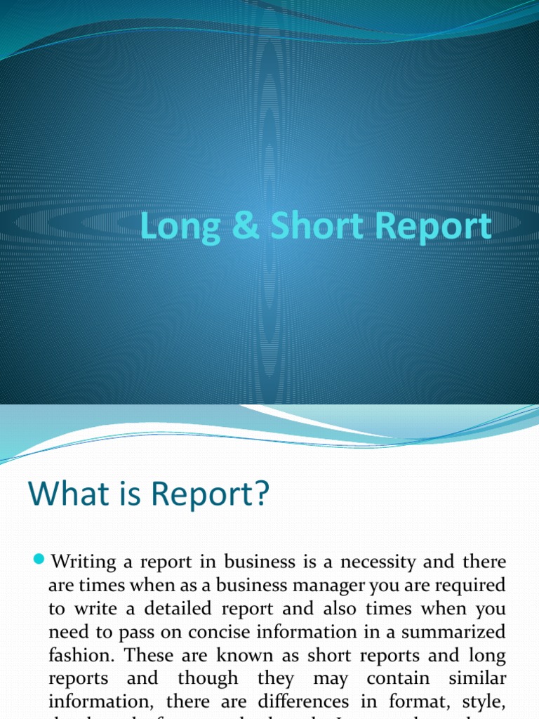 Short vs Long Report Overview | PDF | Citation | Publishing