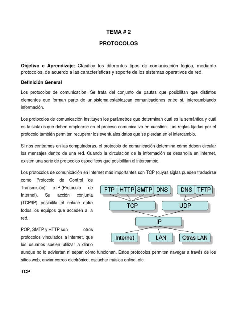 Tipos de Protocolos de Comunicación en Redes | PDF | Red de computadoras | Protocolos de internet