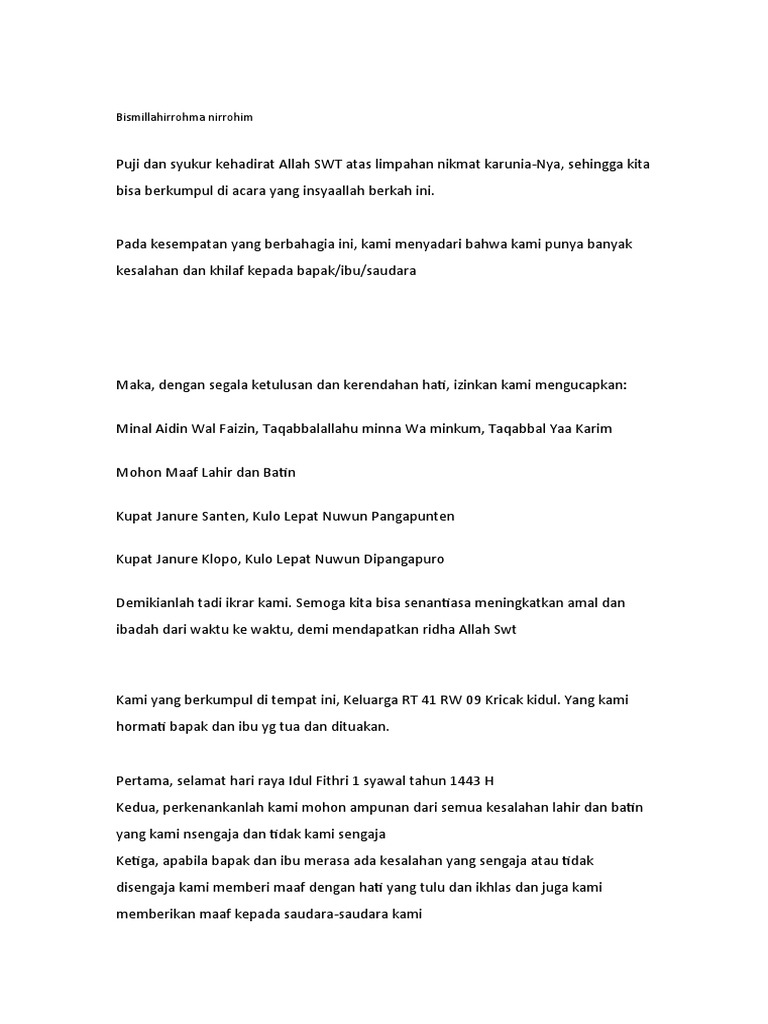 Ikrar Syawalan | PDF