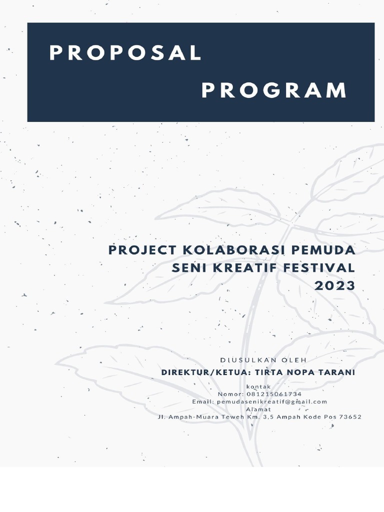 Proposal Pemuda Kreatif Fest | PDF