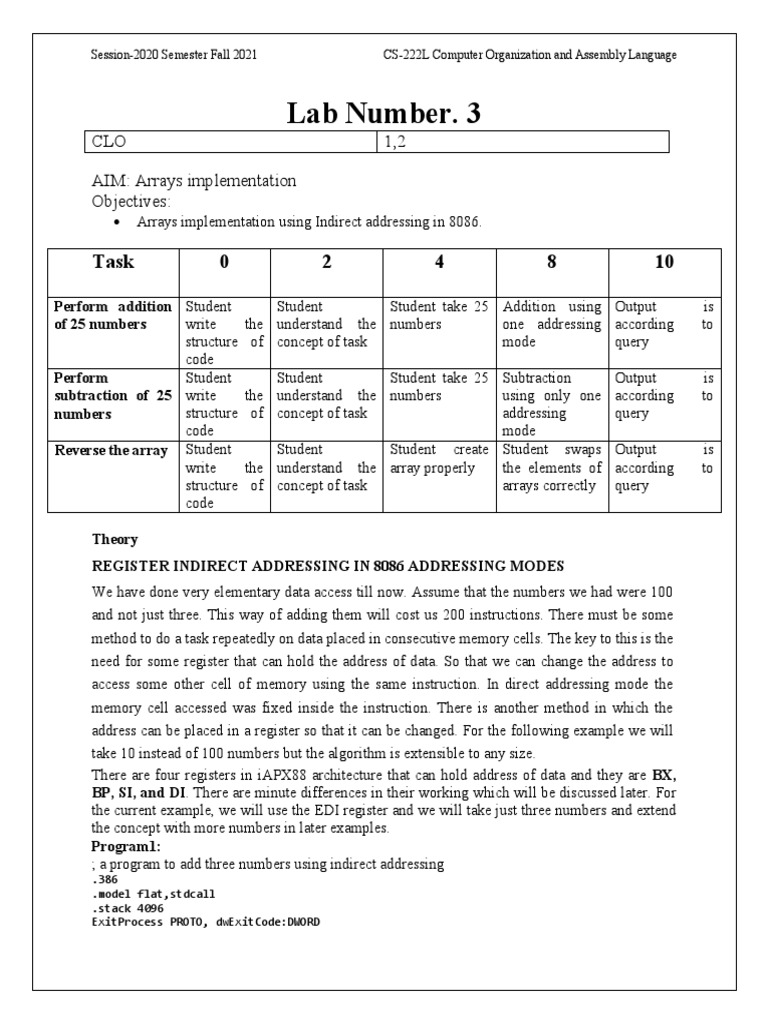 Lab 3 Pdf Array Data Structure Computer Program