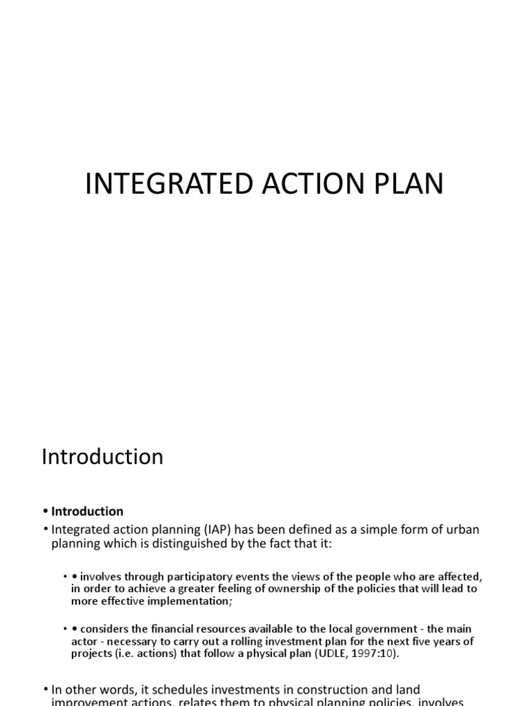 Integrated Action Plan | Download Free PDF | Infrastructure | Policy